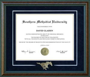 SMU Diploma Frame with Embossed Mustang | Frames of Achievement