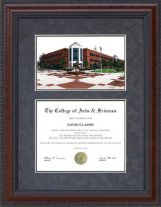 Diploma Frame with George Mason University (GMU) Campus Lithograph ...