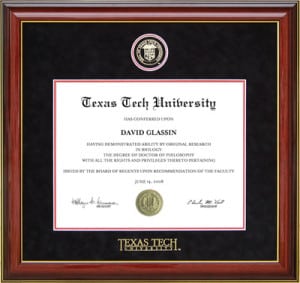 Texas Tech Diploma Frame with Red Accents | Frames of Achievement